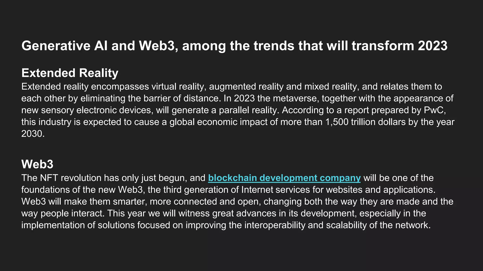 Generative AI and Web3, among the trends that will transform 2023.pptx | Technology Industry ...