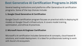 Generative AI Certification Course 2025 | PDF