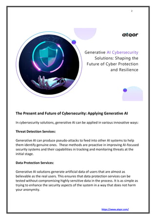 Generative AI Cybersecurity Solutions Shaping the Future of Cyber ...