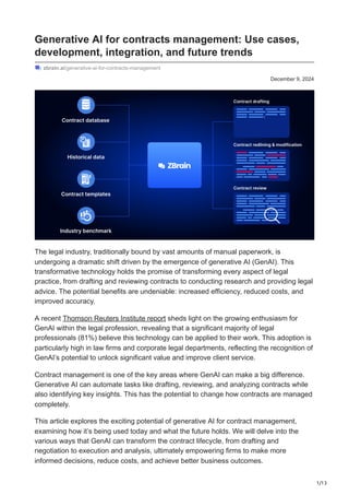 Generative AI for contracts management Use cases development ...