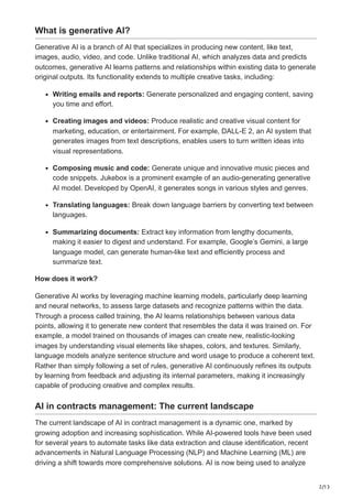 Generative AI for contracts management Use cases development ...