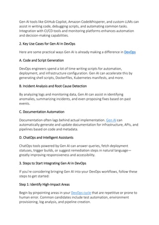Generative AI For DevOps Training video | Gen AI For DevOps.pdf