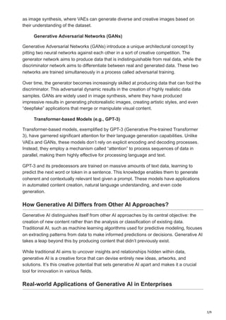 Applications of Generative AI in Enterprises | PDF