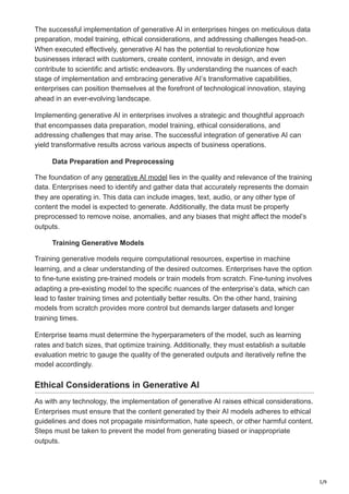 Applications of Generative AI in Enterprises | PDF