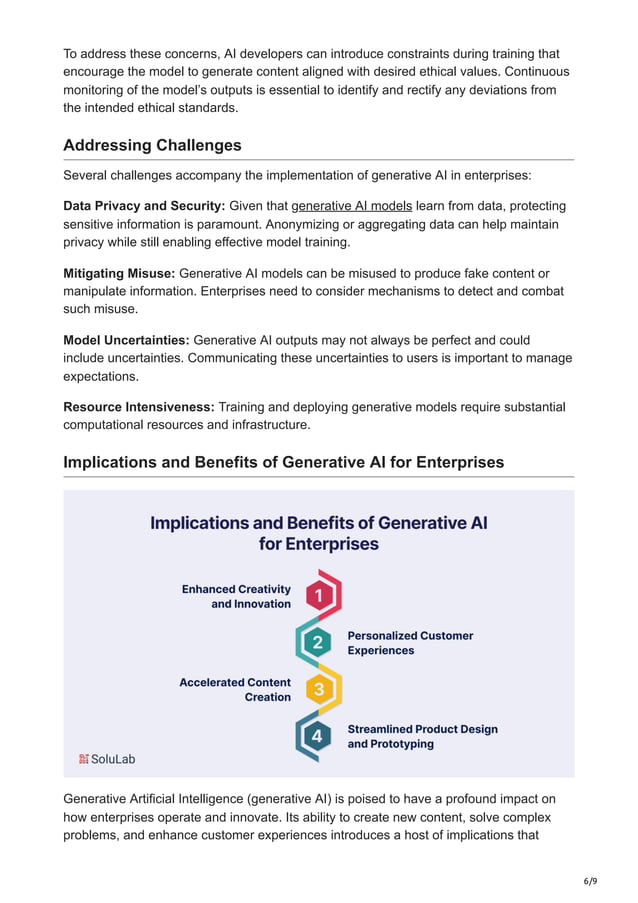 Applications of Generative AI in Enterprises | PDF