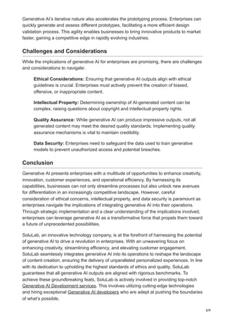 Applications of Generative AI in Enterprises | PDF