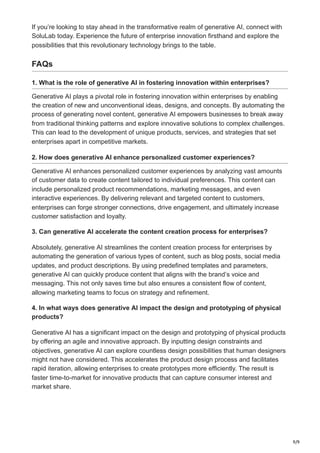 Applications of Generative AI in Enterprises | PDF