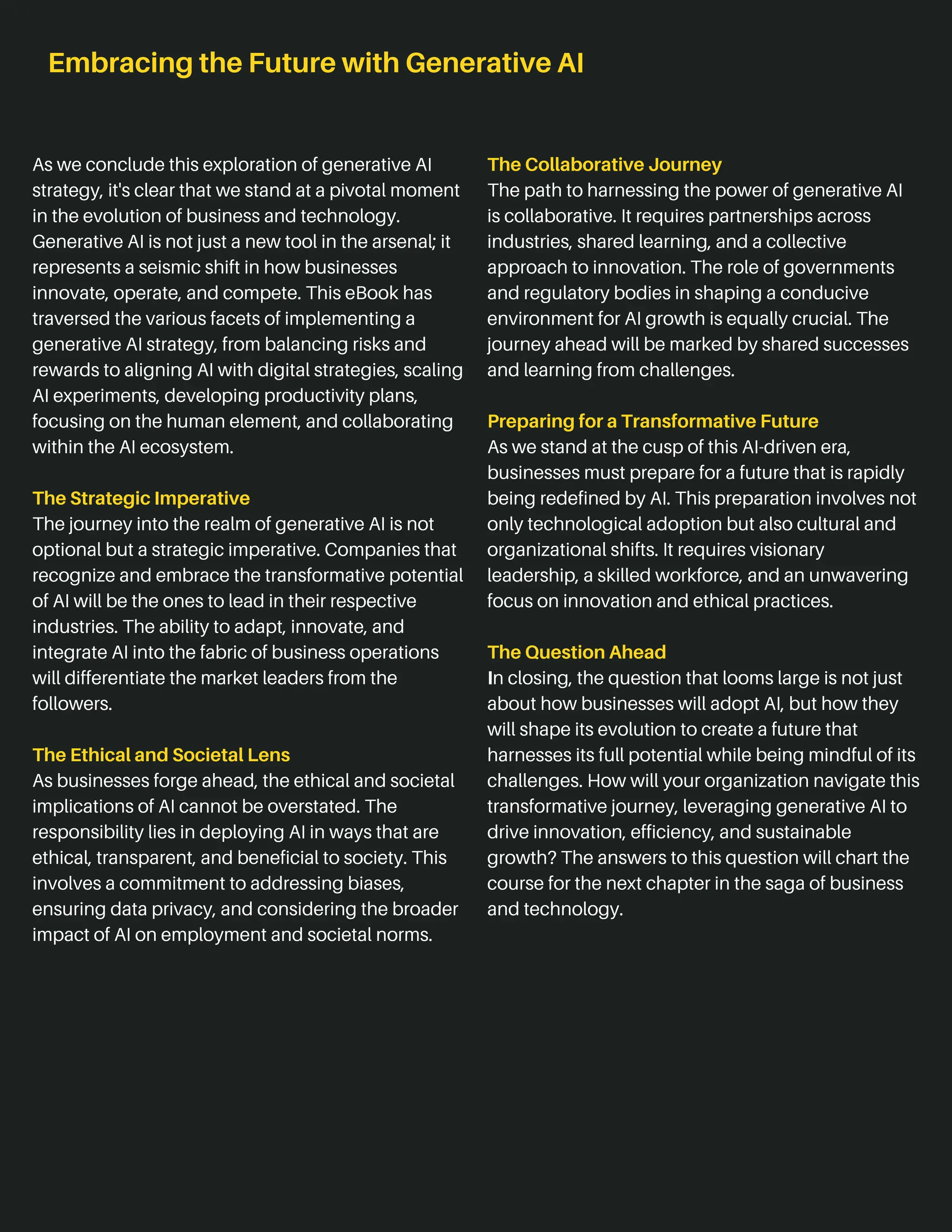 Generative AI- Guide to Business Implementation | PDF | Technology Industry | Industries