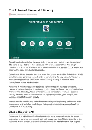 A Comprehensive Guide to Generative AI in Accounting | PDF