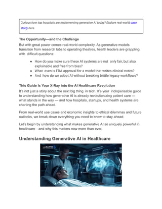 Generative AI in Healthcare: Benefits, Use Cases & Challenges | PDF