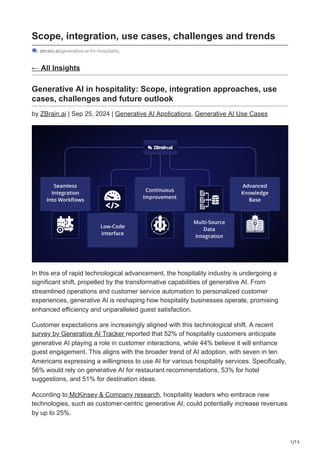 Enterprise Generative AI Platforms for Hospitality | PDF