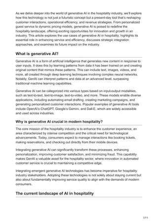 Enterprise Generative AI Platforms for Hospitality | PDF