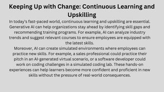 How Generative AI is Changing Learning and Development Programs | PPT