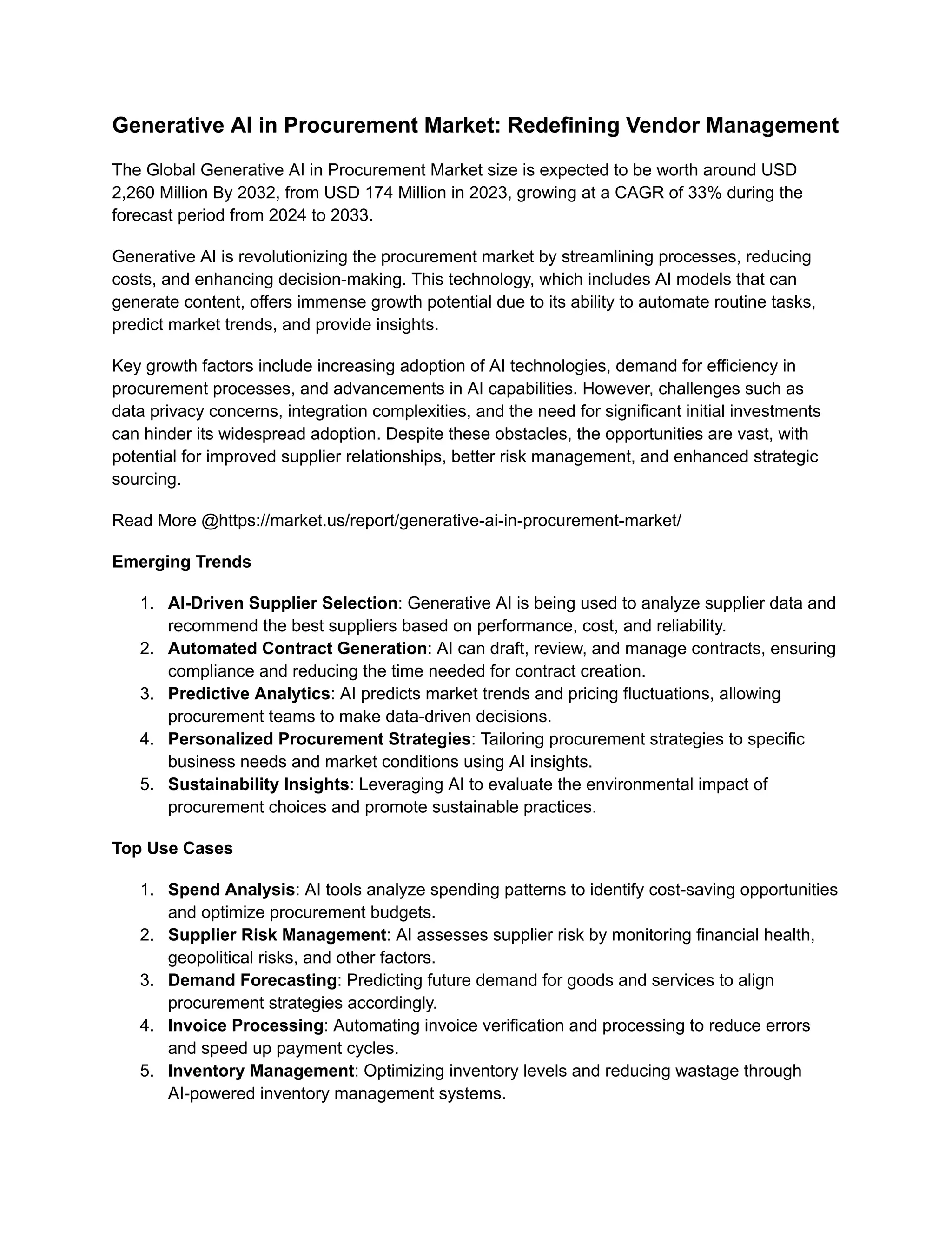 Generative AI in Procurement Market_ Redefining Vendor Management.pdf