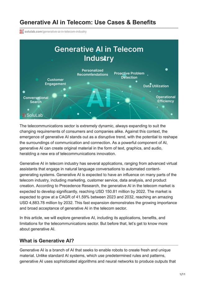 Generative AI in Telecom Use Cases amp Benefits.pdf