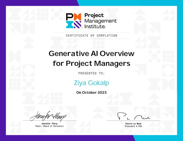 Generative AI Overview for Project Managers Certificate | PDF