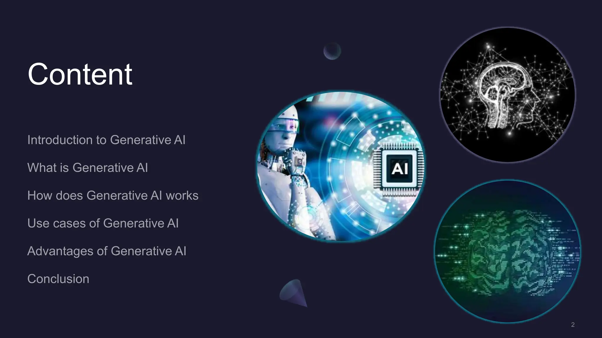 Generative AI Presentation which contains Overview of it with pros and cons | PPTX