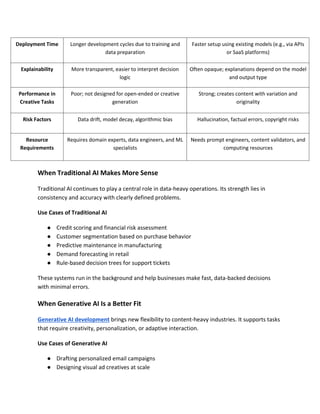 Generative AI vs Traditional AI: A Quick Comparison | PDF
