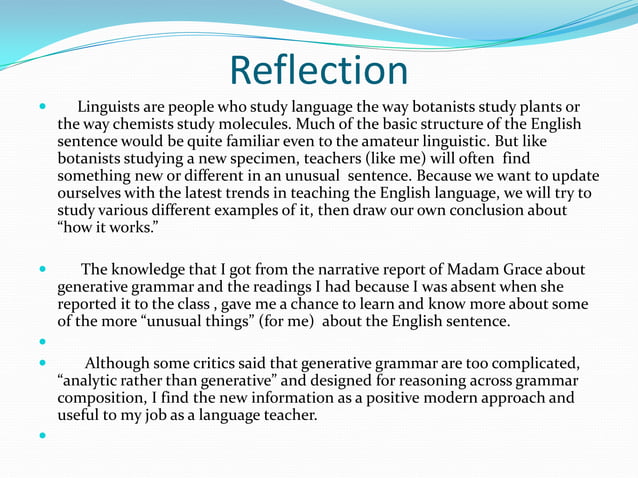 Generative grammar | PPTX | Technology & Computing