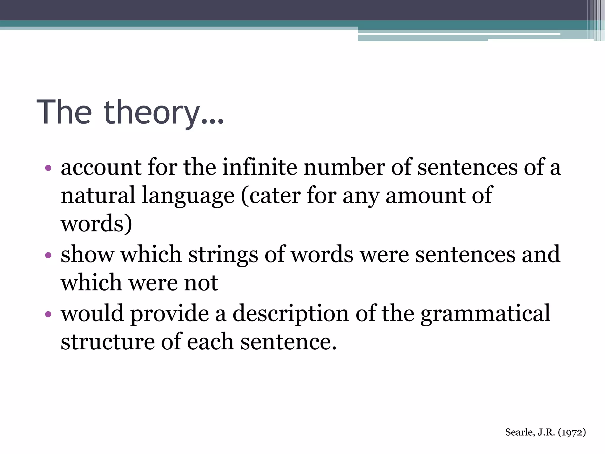 Generative grammar | PPT