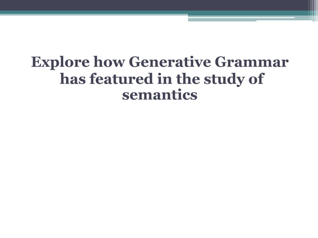 Generative grammar | PPT