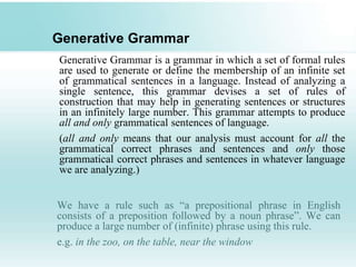 Generative grammar | PPTX