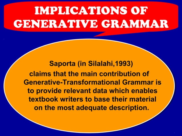 Generative grammar | PPT