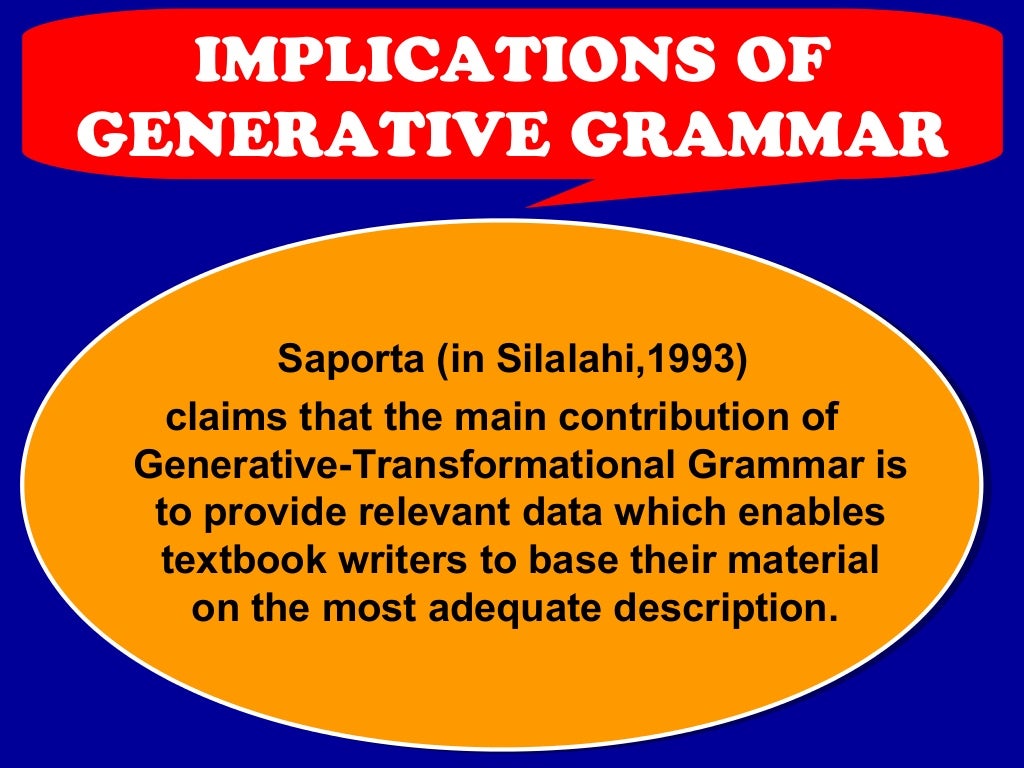 Generative grammar