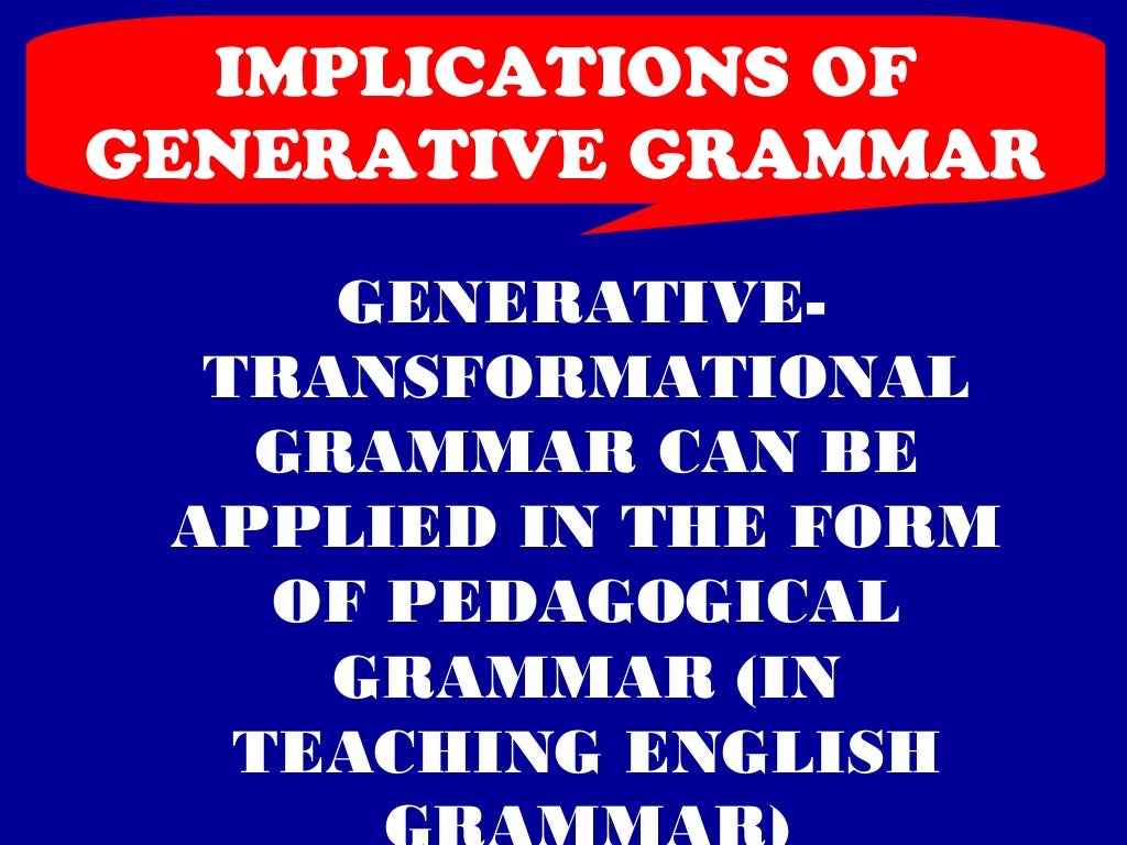 Generative grammar