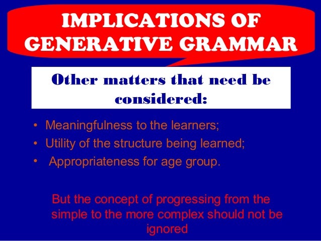 Generative grammar
