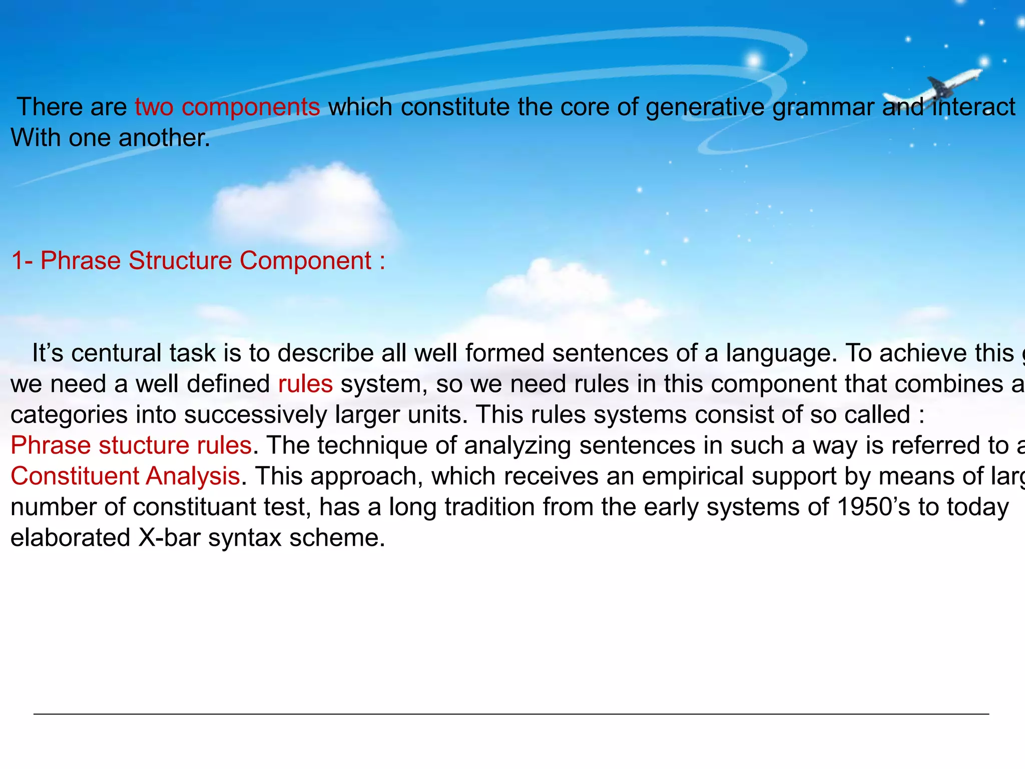 Generative grammar | PPTX | Programming Languages | Computing