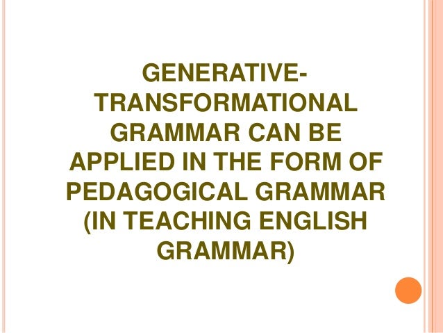 Generative grammar power point presentation,, ulfa
