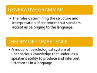 Generative grammar ppt report | PPTX
