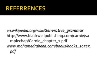 Generative grammar ppt report | PPTX