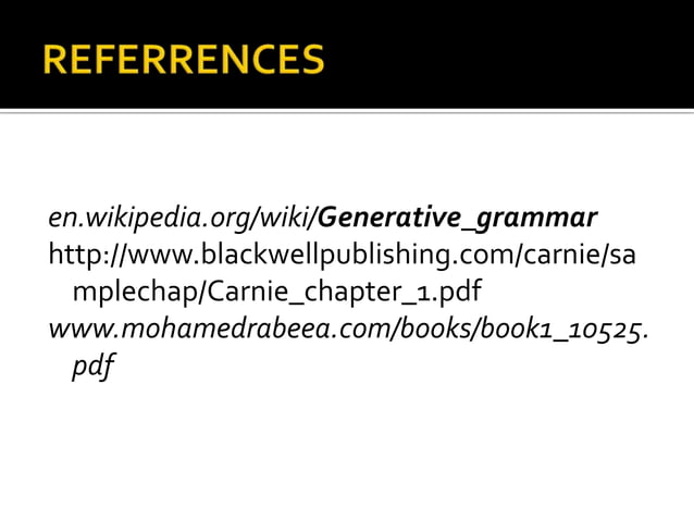 Generative grammar ppt report | PPTX | Programming Languages | Computing