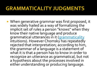 Generative Grammar Ppt Report Pptx