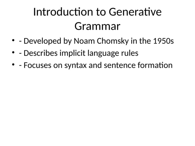generative_grammar_summary.pptx generative grammar | PPT