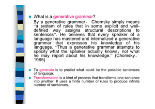 Generative grammer | PPT