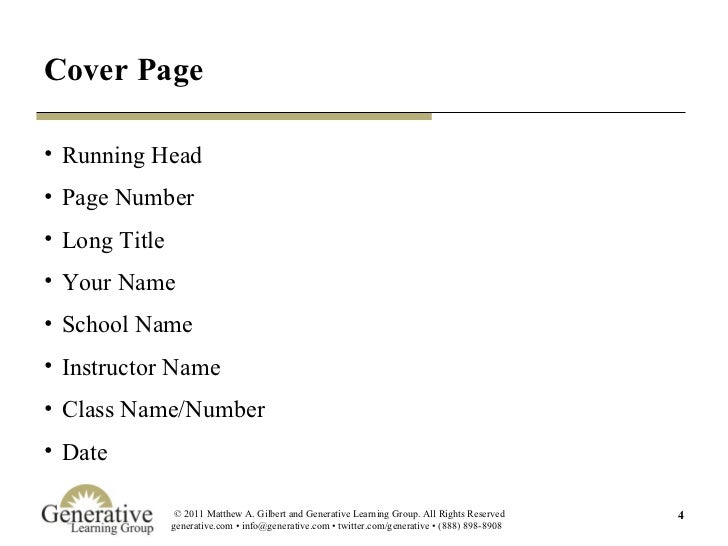 How To Do A Running Head Apa 6th Edition
