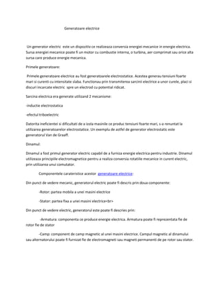 Generatoare electrice | PDF
