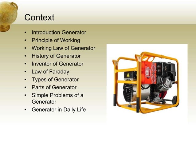 Generator | PPTX | Physics | Science