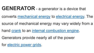 The Different types of Electrical generators | PPT