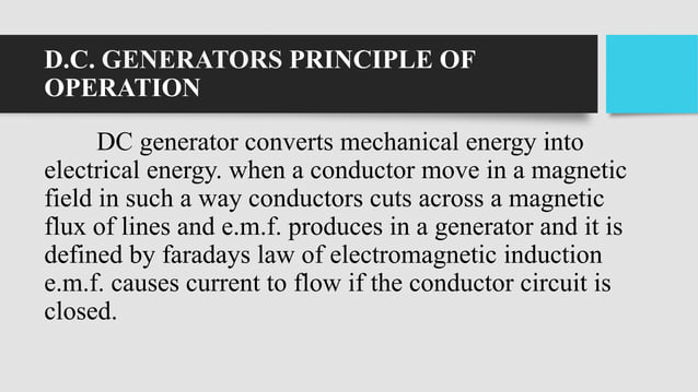 dc Generator Ppt | PPSX