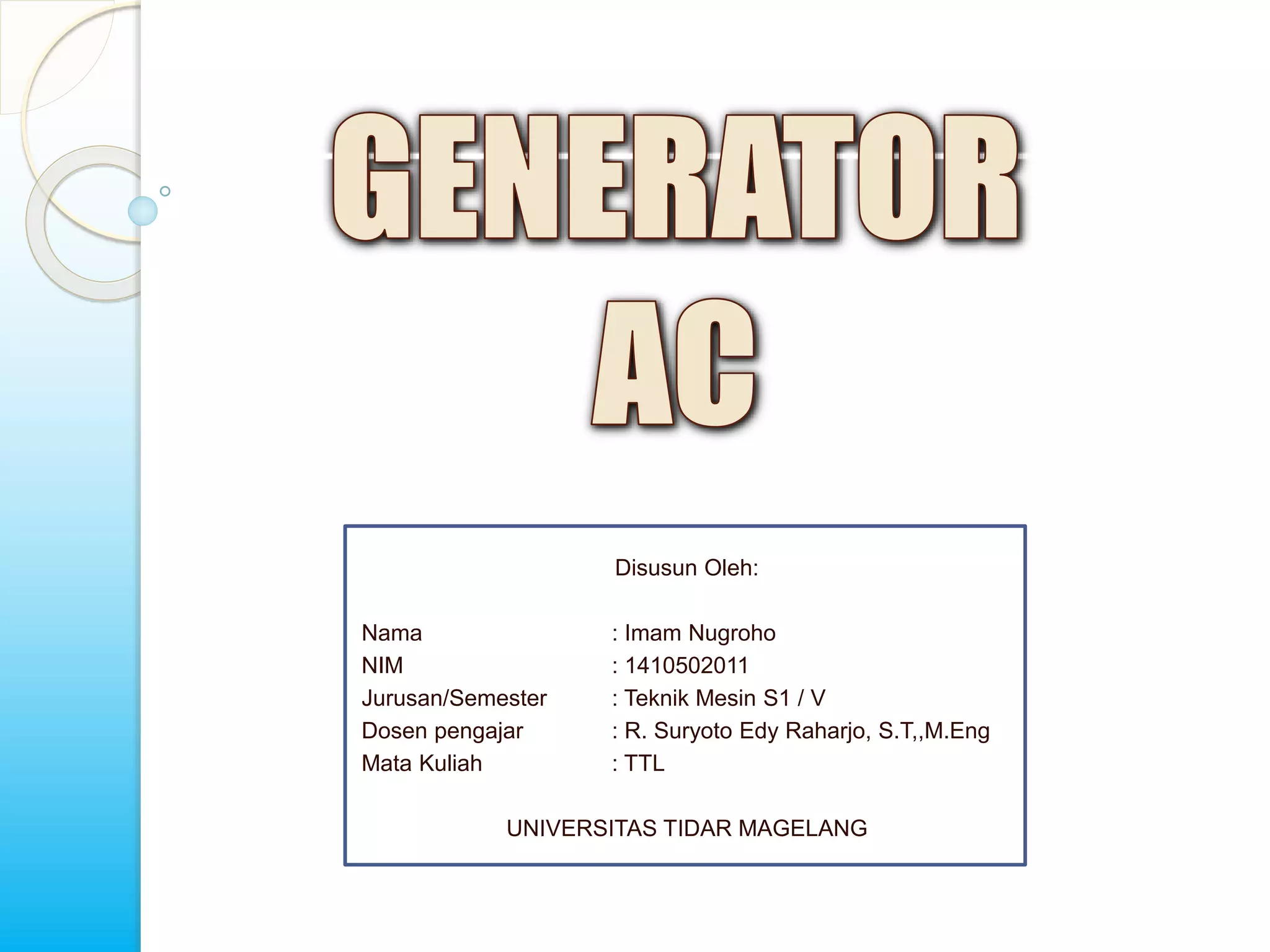 Generator ac | PPTX
