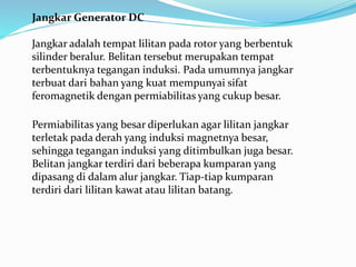 Generator arus searah (utilitas) | PPT