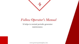 Generator Maintenance Tips | Power Systems Plus | PPTX