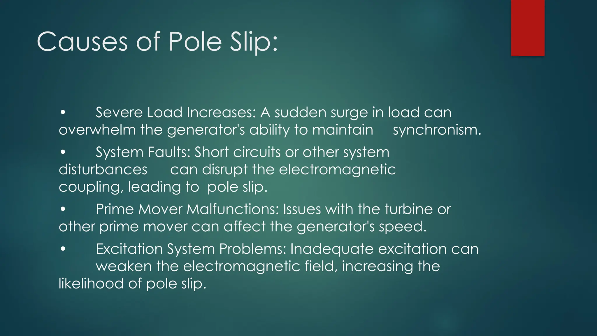 Generator Pole Slip And Out Of Step Protection Pptx