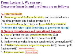 Generator protection LEC 2 | PDF