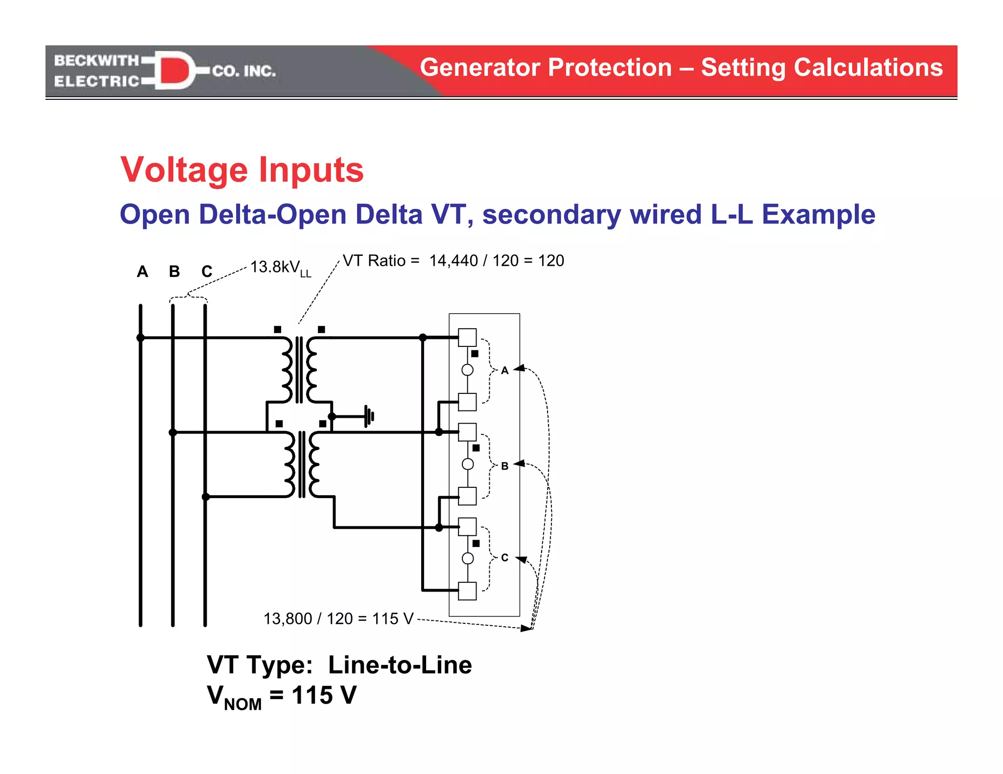 Generator protection calculations settings | PDF