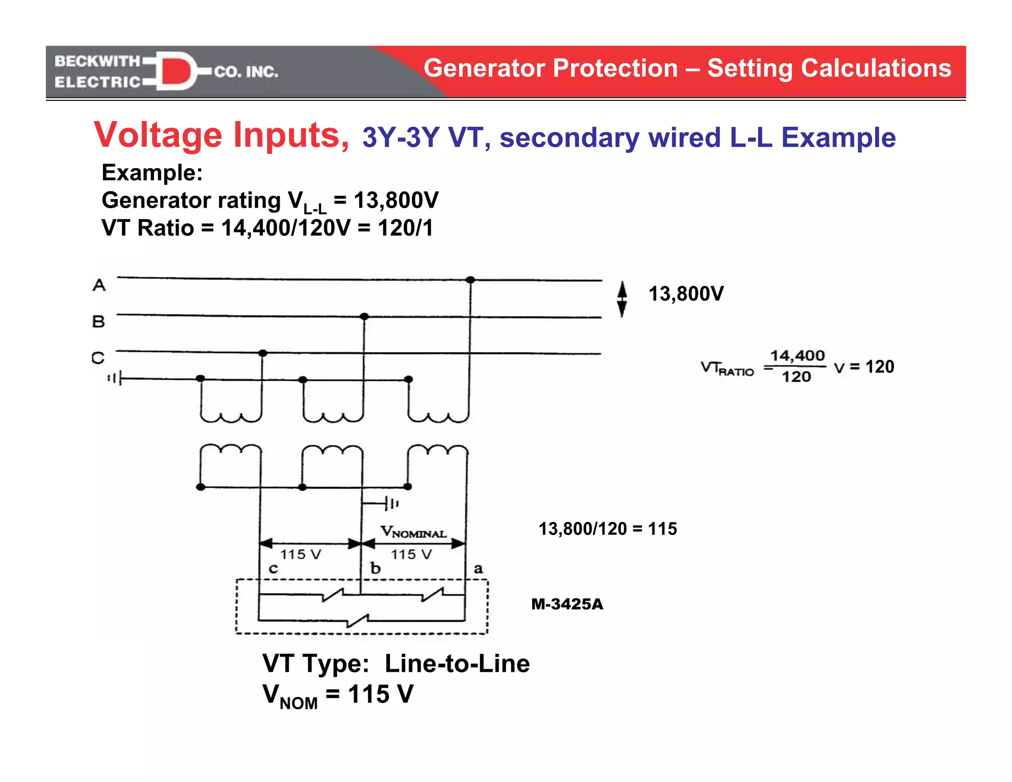 Generator protection calculations settings | PDF